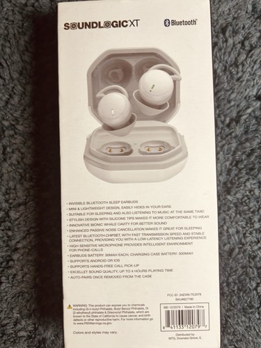 NEW IN BOX Soundlogic XT TWIN WIRELESS STERO Earbuds w/ Charging Base ...