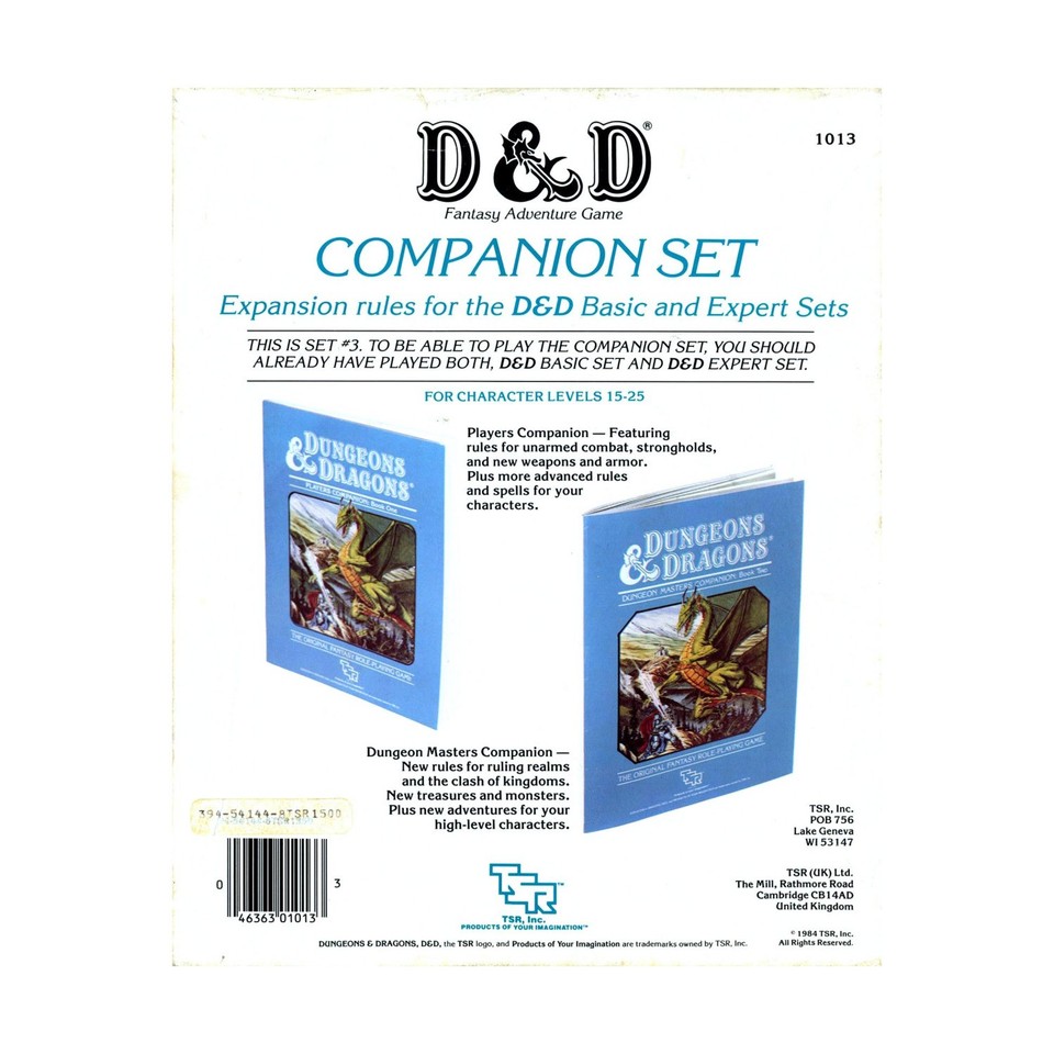 TSR Basic D&D Companion Rules Set (2nd) Fair+ | eBay UK