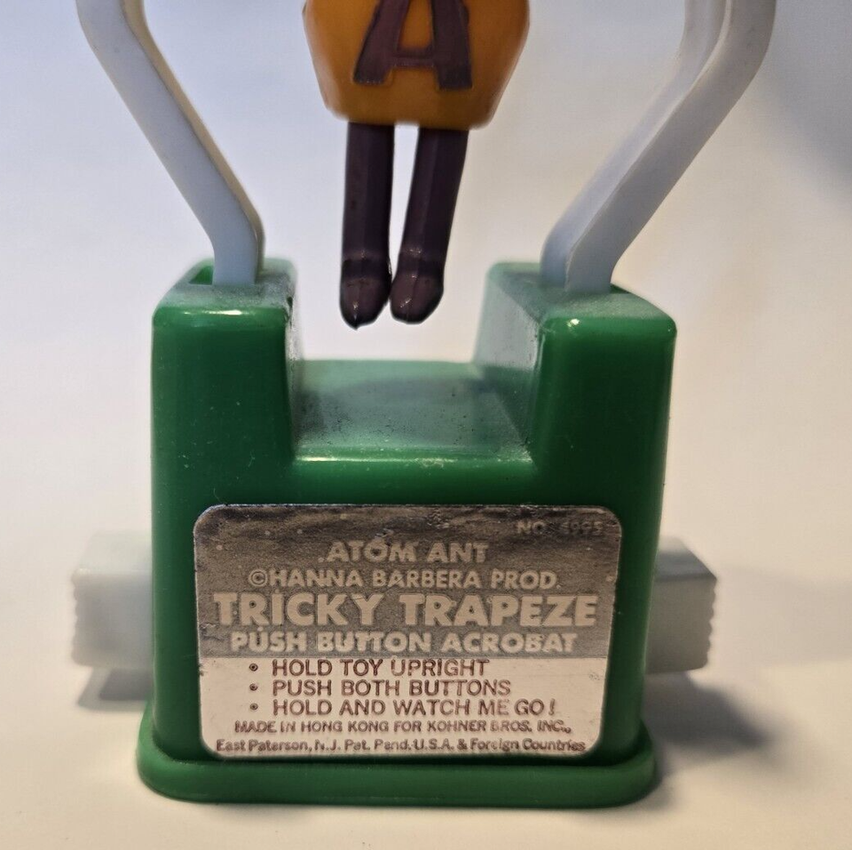 Vintage 1960's Atom Ant Tricky Trapeze Toy Hanna Barbera Kohner Push ...