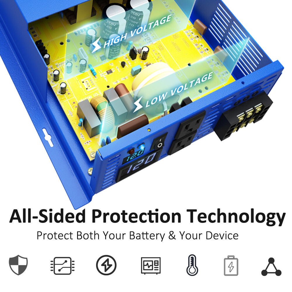 3000W Pure Sine Wave Inverter 36V to 110V 120V Power Inverter Off Grid ...