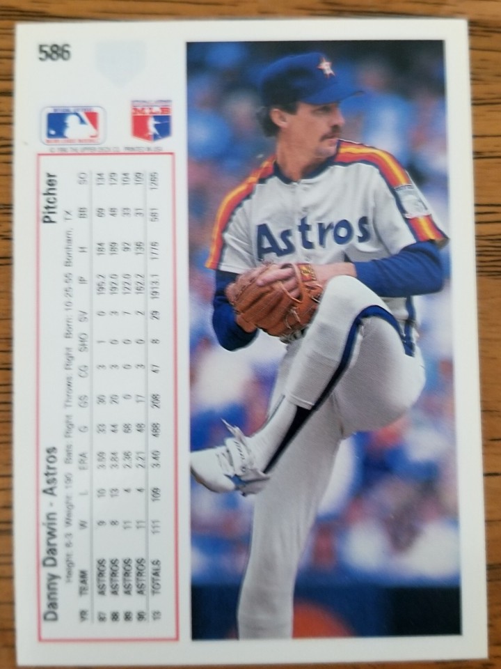 Danny Darwin Houston Astros 1991 Upper Deck Baseball Card #586 Mint | eBay