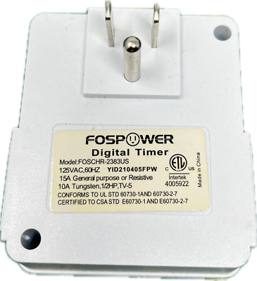 Intertek TUE-19 Digital Timer 4005922 125VAC, 60HZ FOSPOWER | eBay