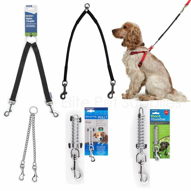 Ancol Coupler Bungee Shock Absorber Dog Lead Chain Extension Single ...