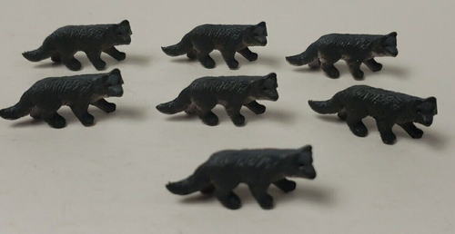 Lot Of Seven (7) Tiny Miniature Wolf Figures | eBay