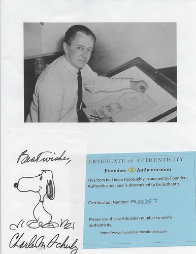 Snoopy Original Cartoon with Charles Schultz signature COA (SEE SECOND ...