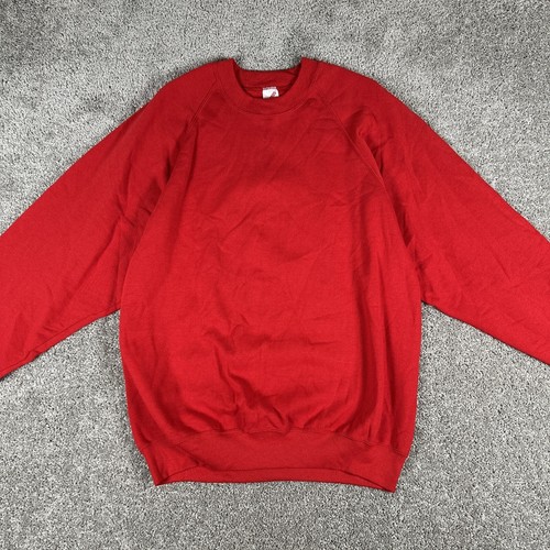 Vtg Jerzees Sweatshirt Men 2XL Red Pullover Blank Essential Made In USA ...