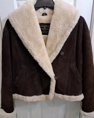 EXPRESS Dark Brown Suede Bomber Jacket, Excellent Condition! Size M | eBay