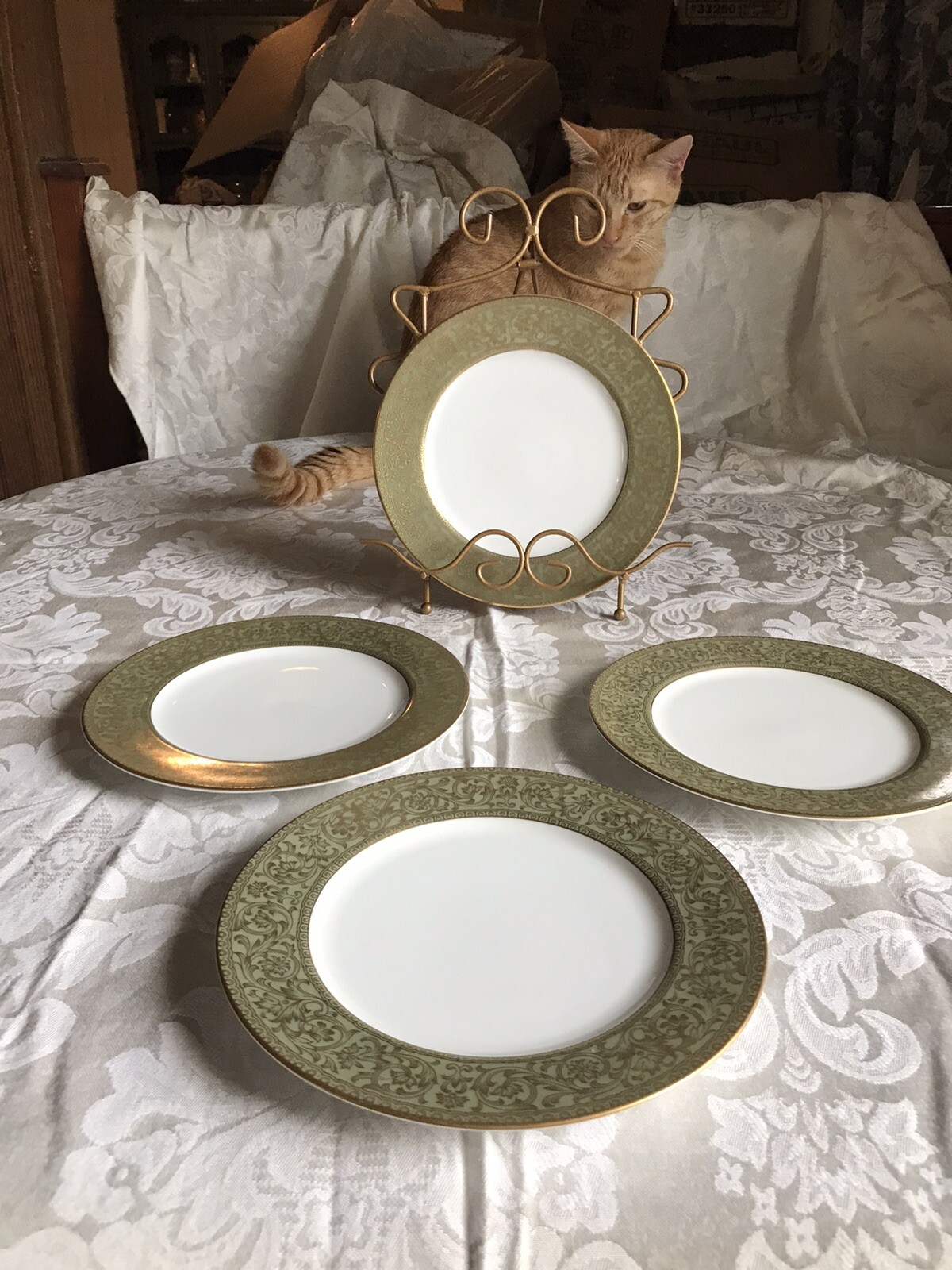 Four Vintage Sango Fine China VERSAILLES SALAD PLATES 3632 | eBay
