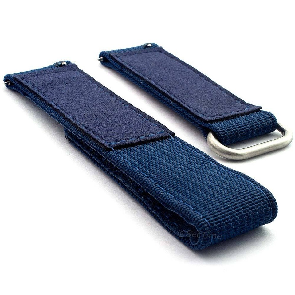 Quick Release Ribbed Nylon Hook & Loop Watch Strap Band 18 19 20 21 22 ...