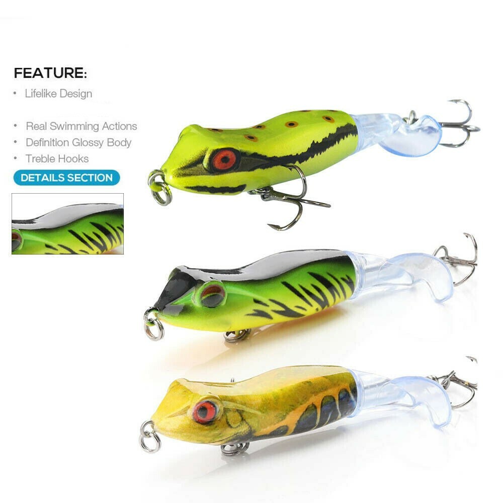 Strike Maxx Whopper Plopper Frog Top Water Prop Bait 3.6 inch | eBay