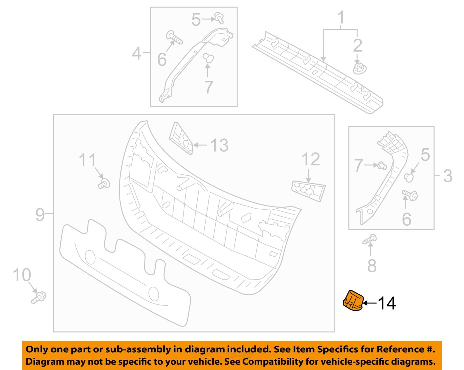 HYUNDAI OEM 16-23 Kona Electric Lift Gate Interior Trim-Pull Handle ...