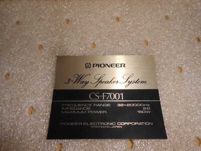 Vintage Pioneer Labels / Stickers For Model CS-F7001 Speaker | eBay