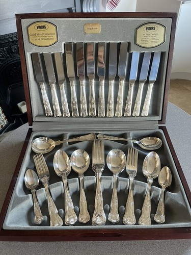 Viners Vintage Silver Plate 44 pce Cutlery Canteen Kings Design | eBay