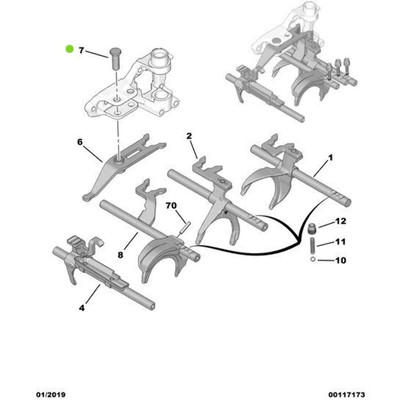 Genuine Peugeot Reverse Gear Rocker Shaft - Citroen Ds5 2011-2021 ...
