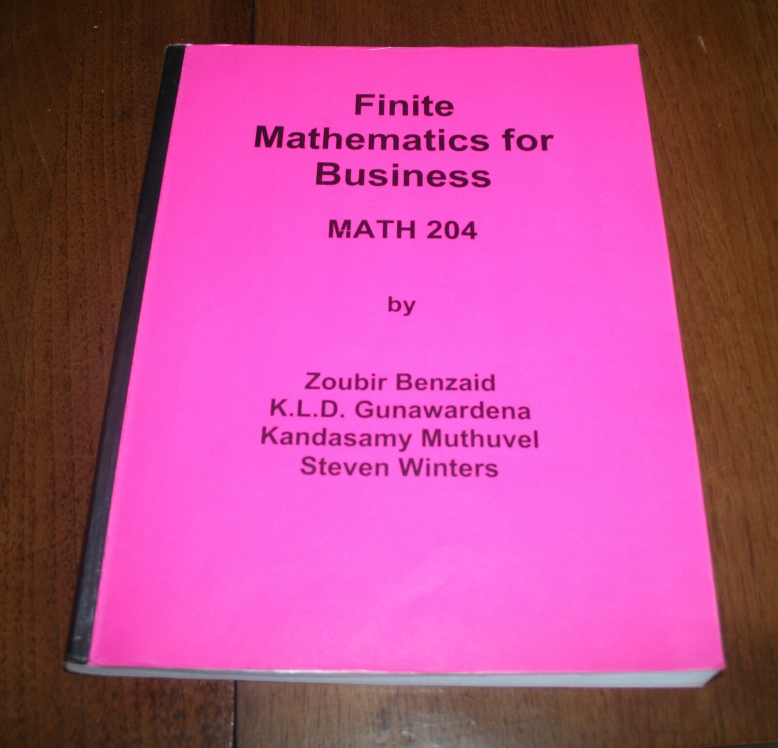 Finite Math for Business Math 204 UW-Oshkosh Custom Textbook Benzaid et ...