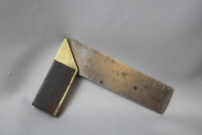 Fine User Antique Vintage 6" Try Square With Brass Trim Measuring Tool ...