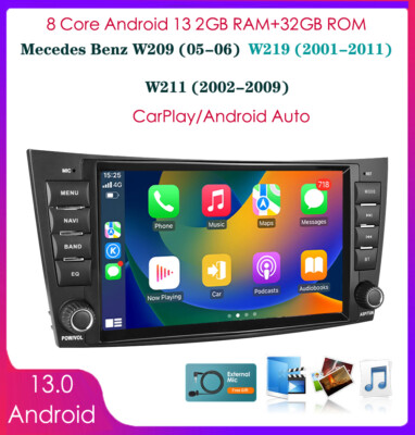 Android 13 Car Radio For Mercedes Benz E-W211 CLS500 Carplay GPS Stereo ...