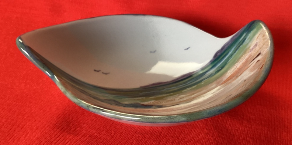 HIGHLAND STONEWARE SCOTLAND ~ SEASCAPE ~ FREE HAND PAINTED QUAICH | eBay UK