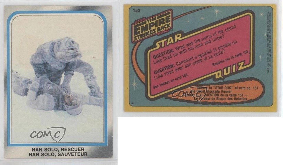 1980 O-Pee-Chee Star Wars: The Empire Strikes Back Han Solo Rescuer ...
