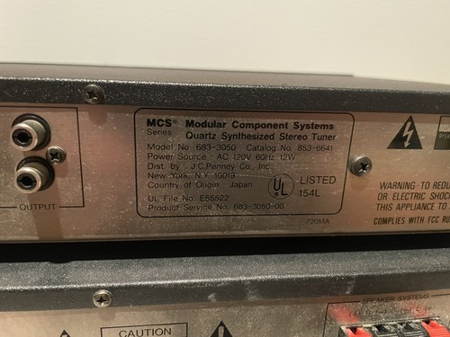 MCS Series Modular Component Systems Stereo Amplifier 683-3872 & Tuner ...