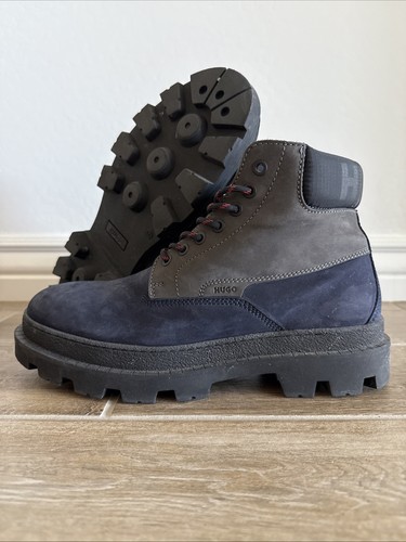 Hugo Boss Graham Leather Lace Up Half Boot Men Size EU 44 US 11 UK 10 ...