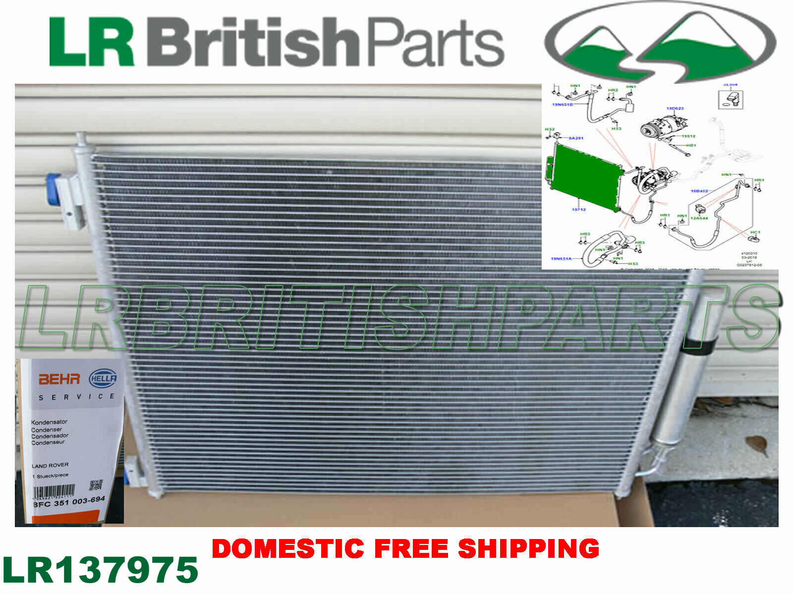 LAND ROVER CONDENSER RANGE ROVER 2013 SPORT 14 DISCOVERY 17 NEW ...