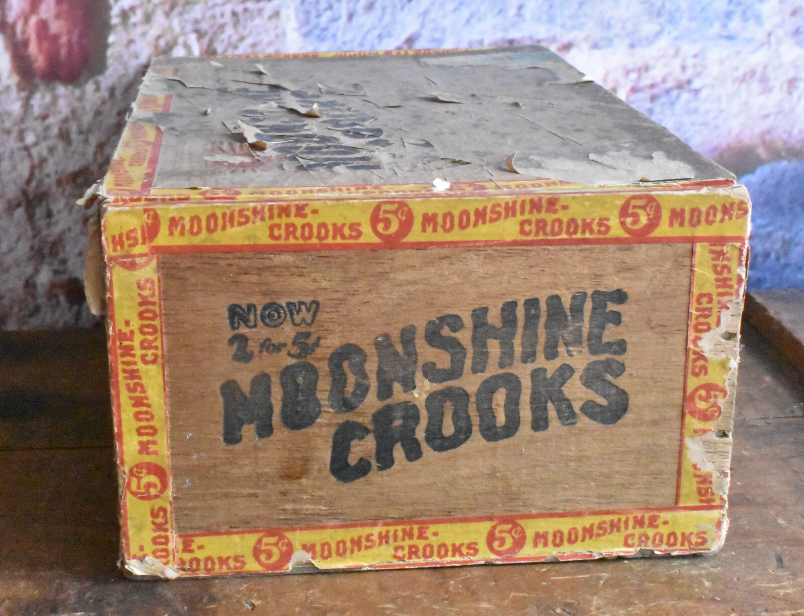 Vintage Moonshine Crooks Wooden Cigar Box | eBay