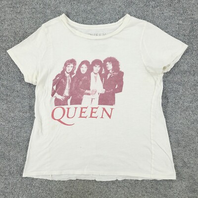 Queen Shirt Girl XL White Rock Band Graphic Tee Short Sleeve Top ...