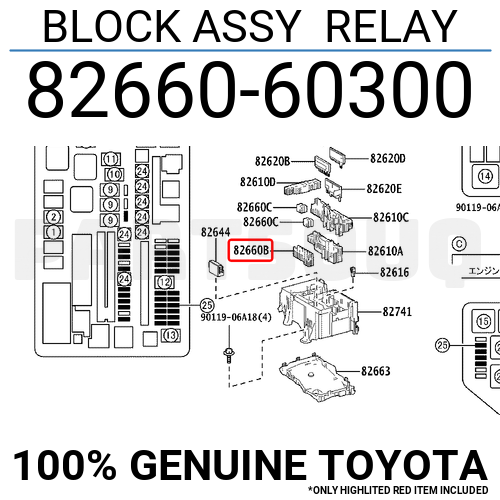 82660-60300 Toyota Block assy relay 8266060300 Genuine OEM Part for ...