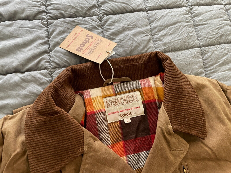 Schott NYC M41 field jacket rancher 8436 waxed cotton canvas khaki wax ...