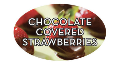 Chocolate Covered Strawberries Labels 500 per Roll Food Store Stickers ...