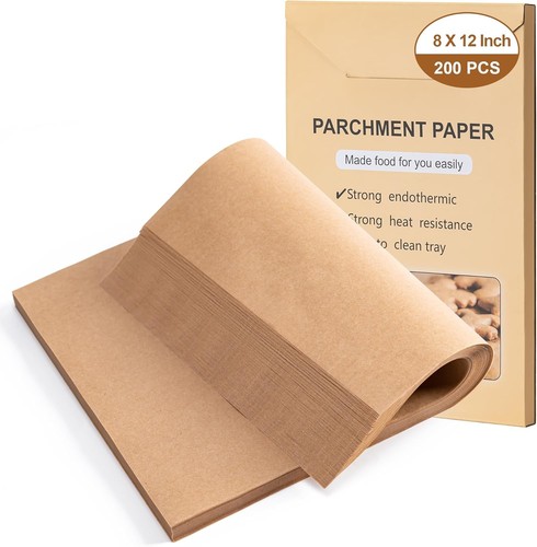 200Pcs Parchment Paper sheets,8 x12 Inches Non-Stick Precut 8x12-200PCS ...