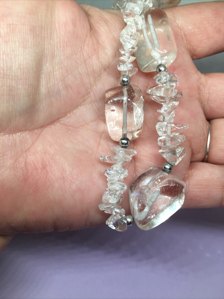 Genuine Quartz Crystal Chunky Beaded Necklace | eBay
