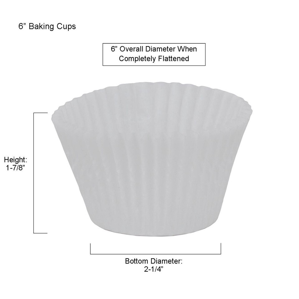 White Paper Baking Cups 1000ct 3 Sizes Fluted Liners Cupcakes Muffins ...