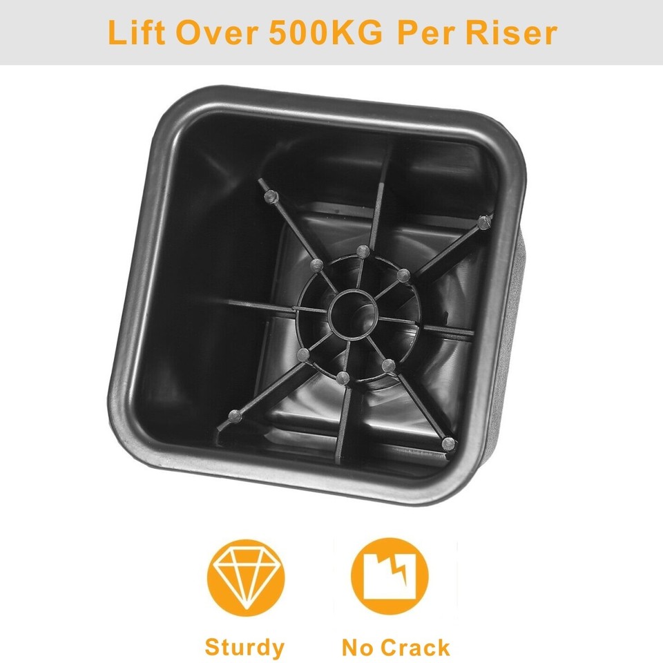 4x Bed Risers Armchair Furniture Table Desk Blocks Elephant Feet Chair ...