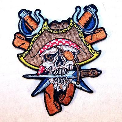 BROWN HAT PIRATE EMBROIDERED PATCH P388 iron on sew biker JACKET ...