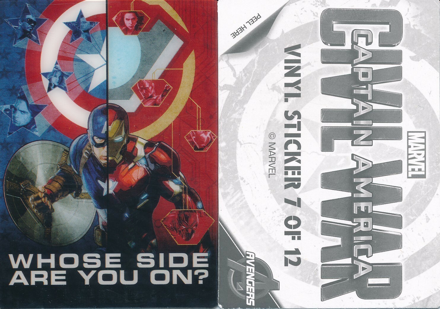MARVEL CAPTAIN AMERICA CIVIL WAR DOG TAG VINYL STICKER CARD #7 | eBay