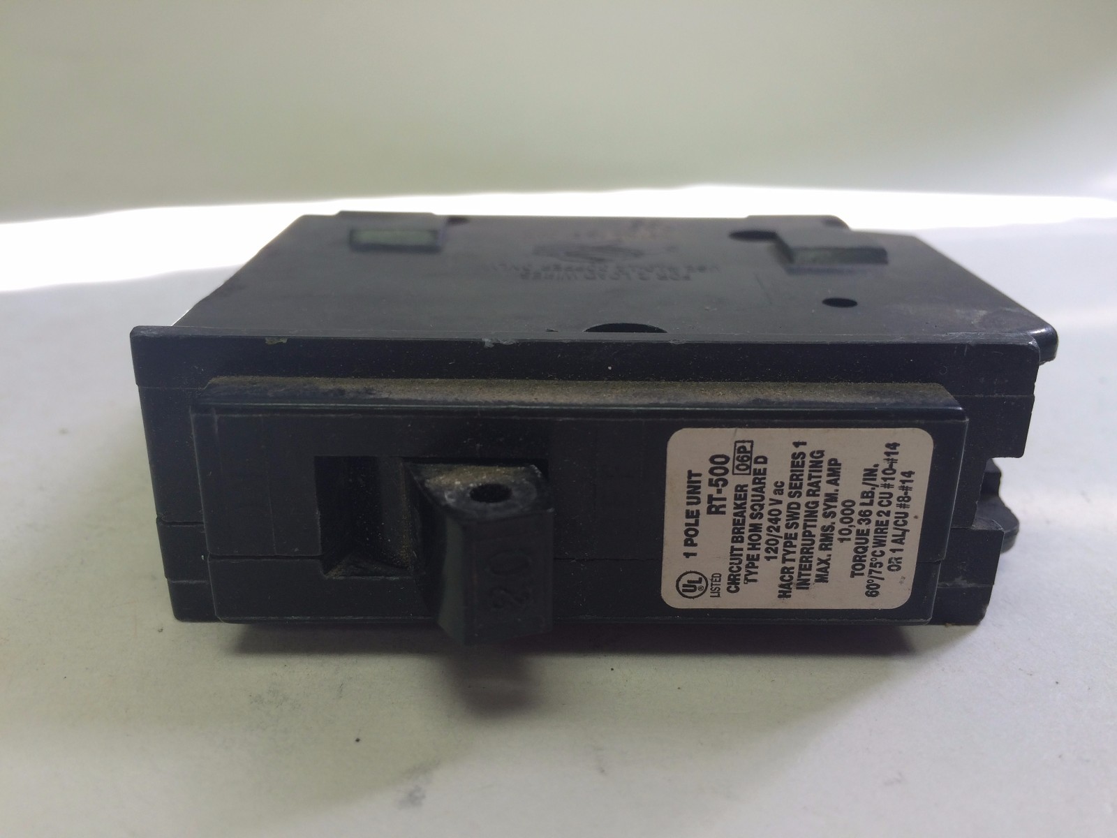 SQUARE D HOM120 20A 120V 1P CIRCUIT BREAKER BLACK FACE | eBay