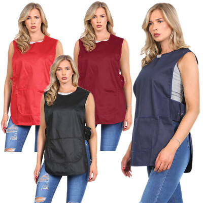 WOMENS TABARD LADIES TABBARD APRON KITCHEN CLEANER CHEF CATERING WORK ...