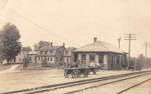 WEST RINDGE, NH, RAILROAD DEPOT, PEOPLE, EASTERN ILLUS REAL PHOTO PC ...