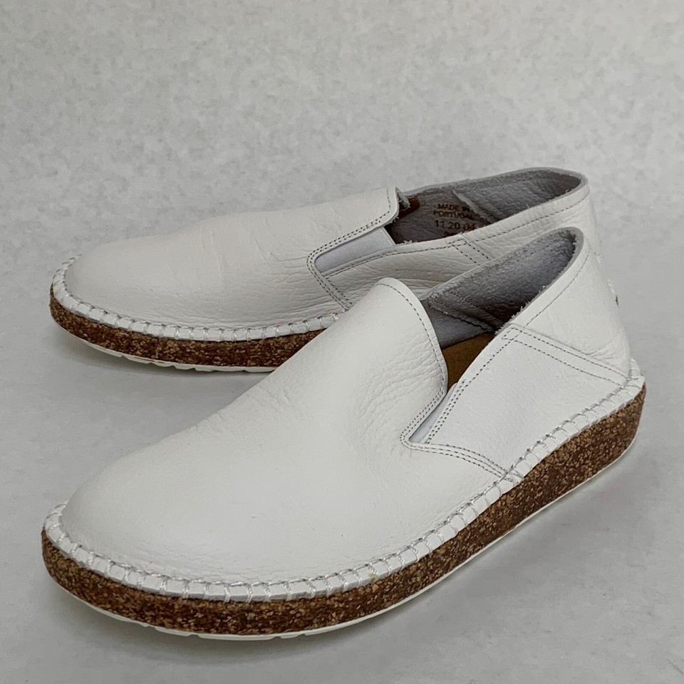 New w/o Box Birkenstock Callan White Natural Leather Narrow - Select ...