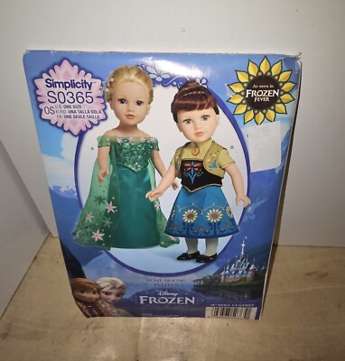 Simplicity S0365 Disney Frozen Fever Dresses for 18" Dolls UNCUT ...