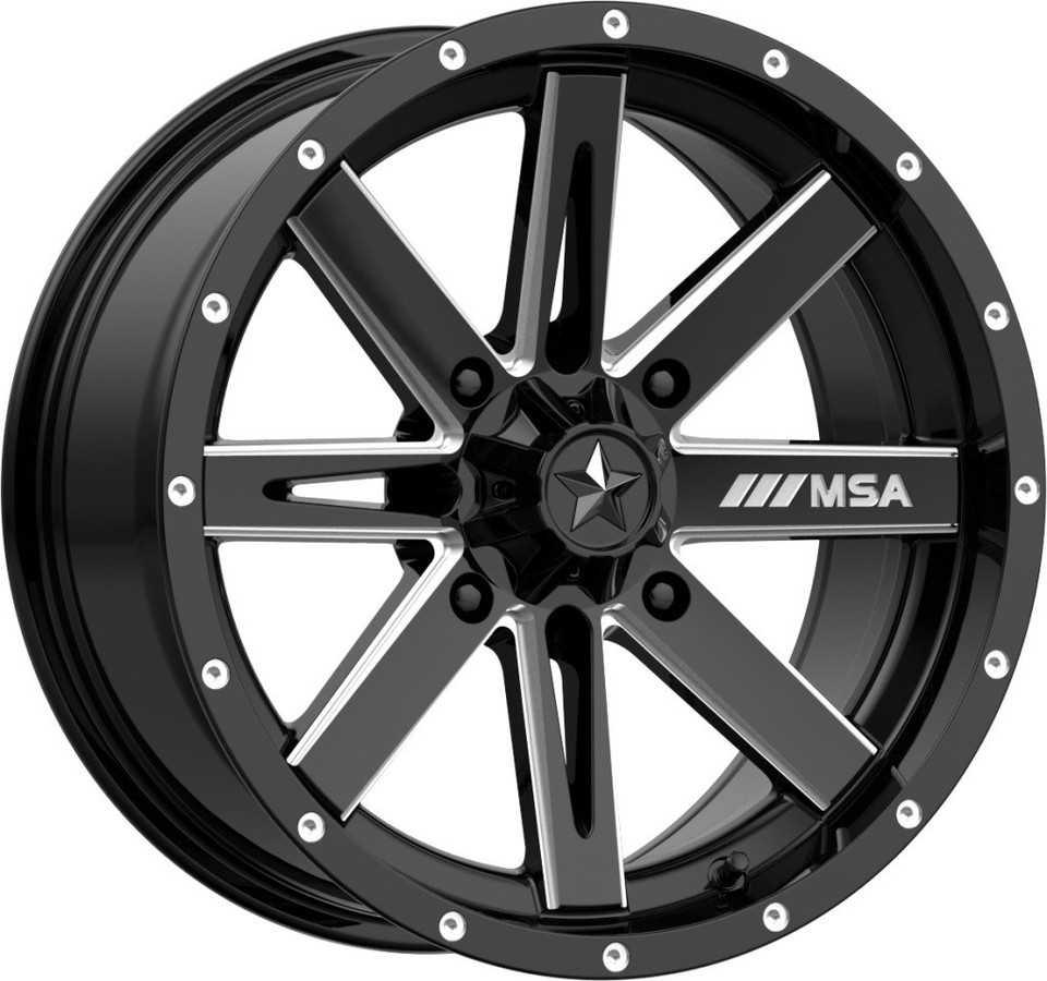 MSA Milled Boxer 16" Wheels 32" Savage XT Tires Polaris RZR XP 1000 ...