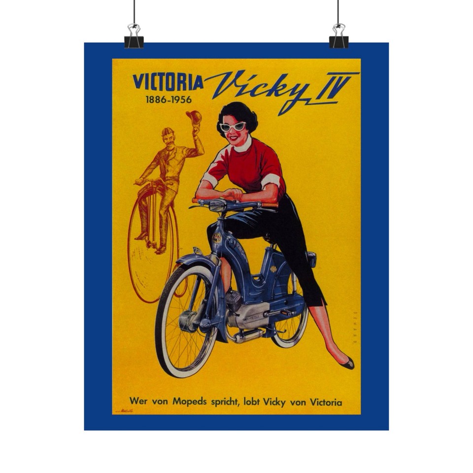 Vintage Reproduction Vicky IV Moped Poster Matte Vertical Poster | eBay