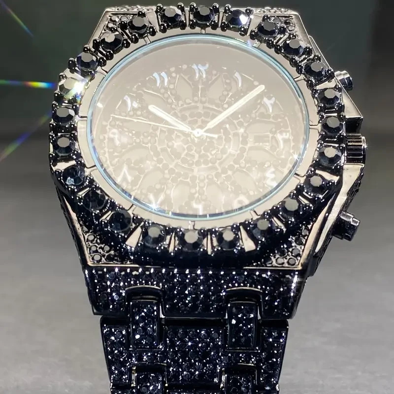 BRAND NEW 2025 Mens Black ICED OUT VVS MOISSANITE/DIAMOND SIMULATED ...
