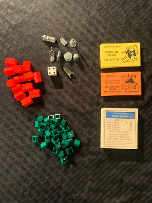 Lot of Original Vintage Monopoly Game Pieces Replacement Tokens Cards ...