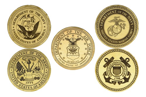 Set of 5 Military Branch Emblems Army, Navy, Air Force, Marines Coast ...