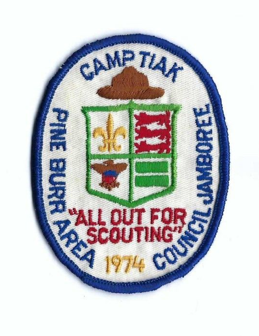 Pine Burr Area Council 1974 Camp Tiak Jamboree Patch 3in x 4in | eBay