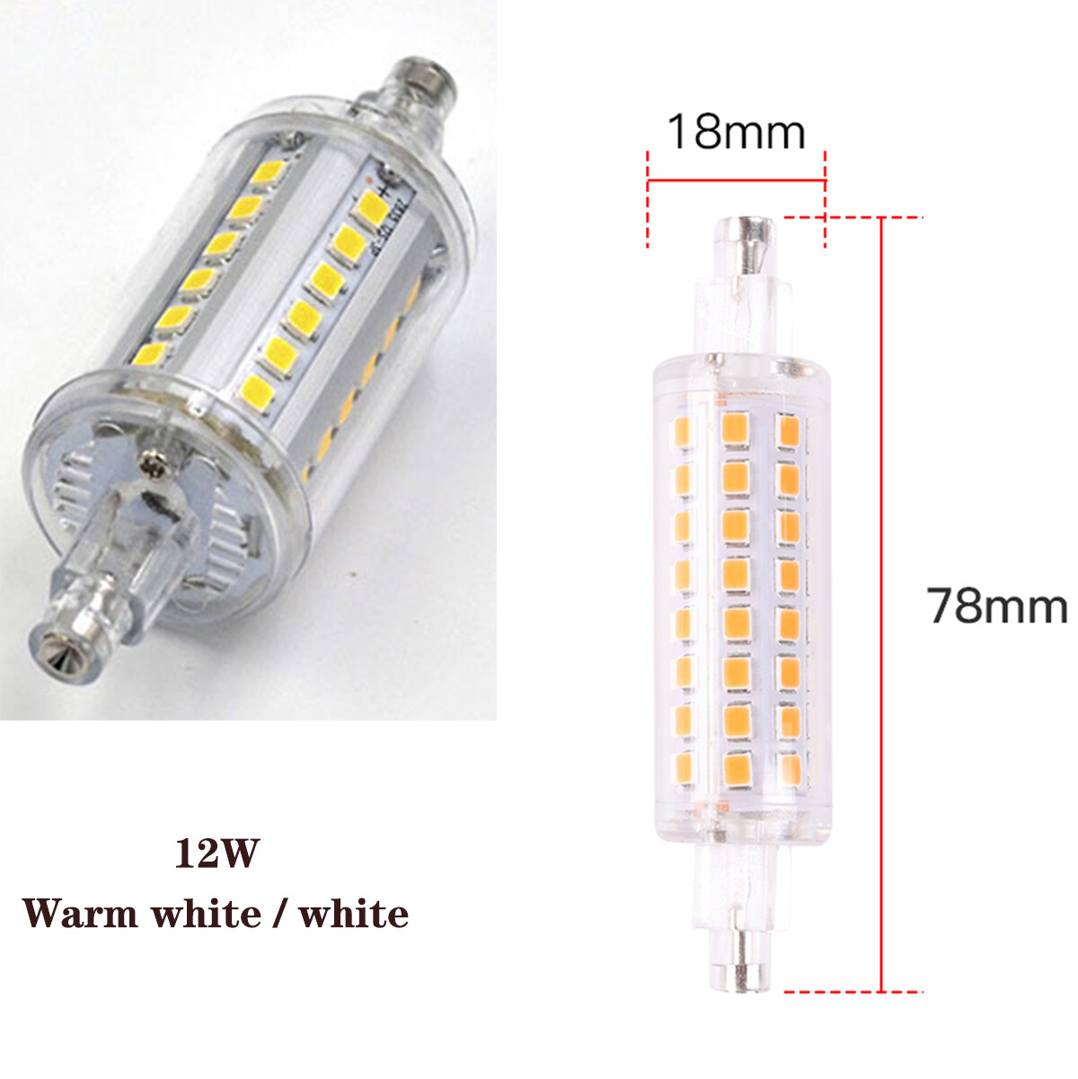 R7s LED Bulb 78mm 118mm J Type Flood Light Bulb Replace Halogen Bulbs ...