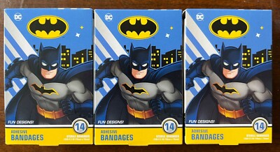 3 Boxes DC Comics BATMAN Bandaids Bandages Sterile, Fun Designs One ...